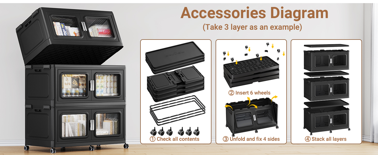 Amazon.com - BROVIEW 165Gal Extra Large Storage Bins with Lids, 660Qt ...