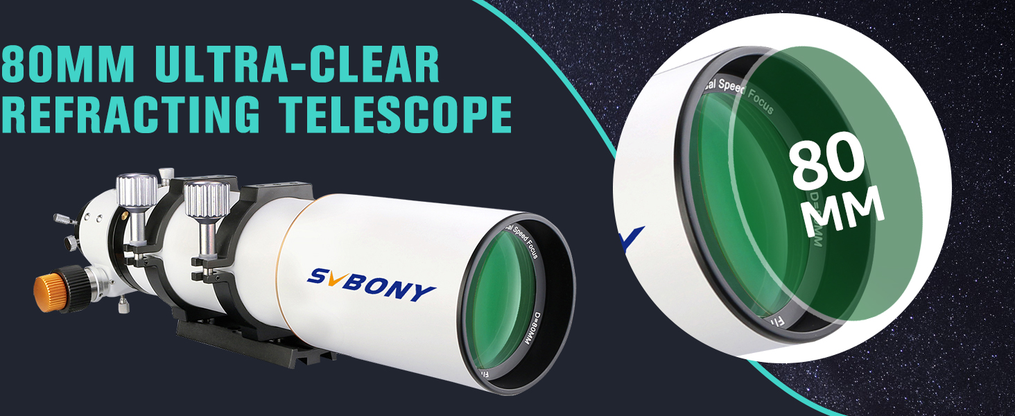 Amazon.com : SVBONY SV503 Telescope Tube, 80mm F7 Telescope OTA with Focal Length 560mm & ED ...