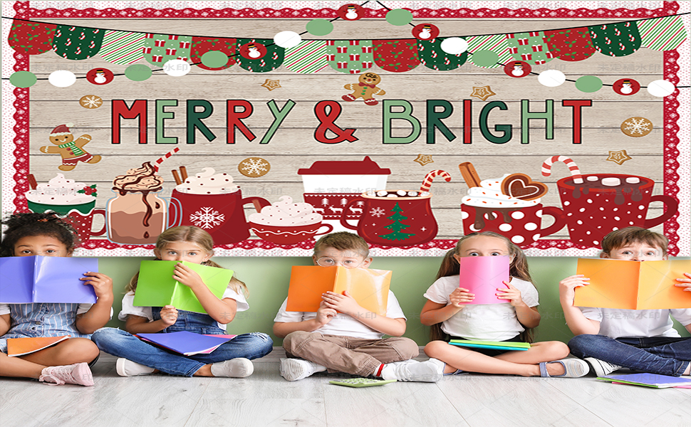 Amazon.com : Christmas Bulletin Board Decorations Hot Cocoa Cup ...