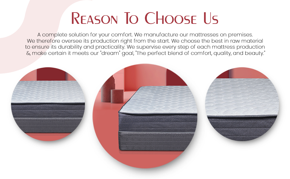 Amazon.com: Greaton 8" Medium Firm Mattress and Box Spring, Comfortable Bed Mattresses Help ...