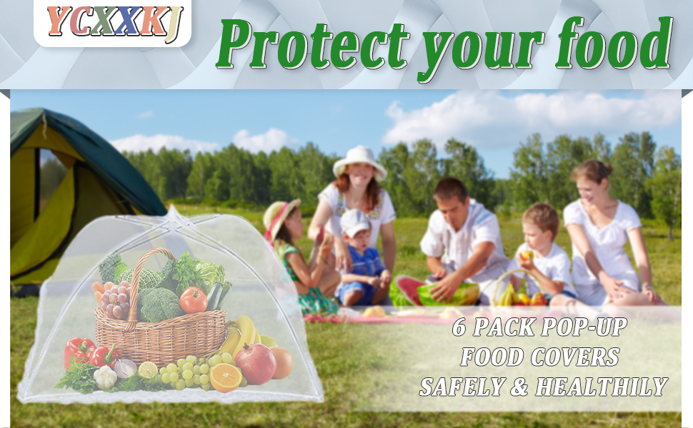 Amazon.com: 6 Pack Pop-Up Mesh Food Covers for Outdoors 1 Large (40"x 24") & 5 (17"x17") Food ...