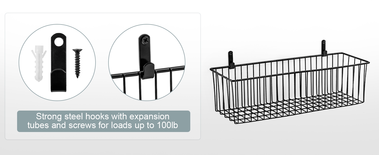 Amazon.com: Wetheny Black Wire Basket Wall Mounted(4 Pack) - Metal ...