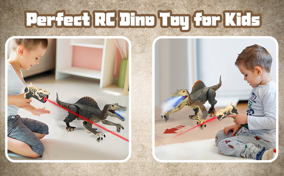 Amazon.com: Remote Control RC Dinosaur Toys for Kids, Realistic Jurassic Spinosaurus Dino with ...