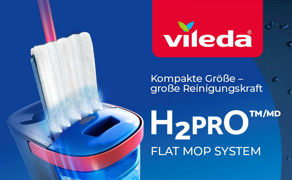 Vileda H2PrO Bodenwischer Set mit Eimer| 100% Trennung von Frisch- und Schmutzwasser ...