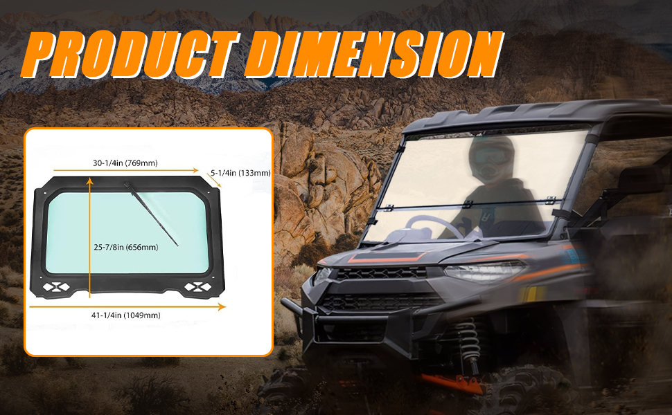 Amazon.com: Full Glass Windshield with Wiper Compatible With Polaris ...