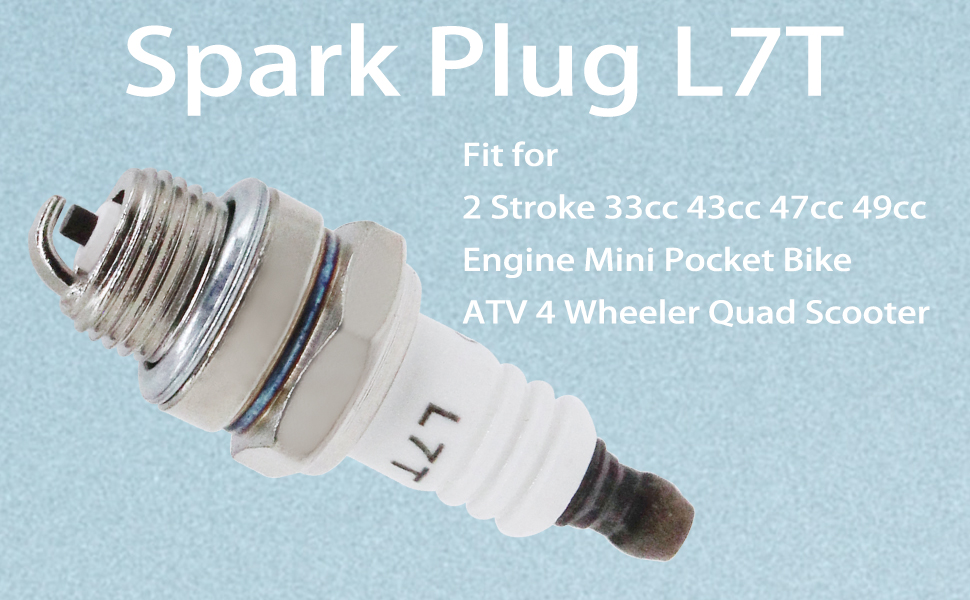 Amazon.com: Amavoler Spark Plug L7T Fit for 2 Stroke 33cc 43cc 47cc 49cc ATV Mini Pocket Bike ...