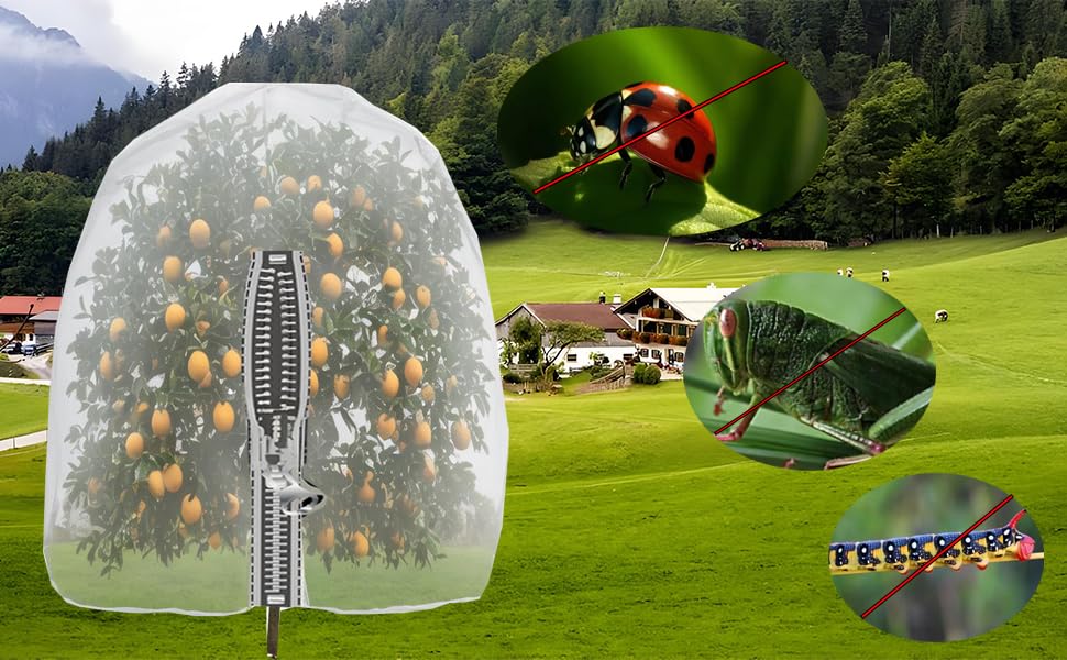 Amazon.com : 2Pack 10×10ft Large Fruit Tree Netting with Zipper Garden Used to Protect Fruit ...