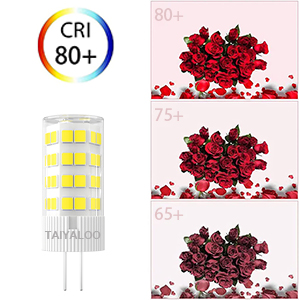 TAIYALOO G4 LED Bulb 5W 5000K Daylight White Bi-pin T3 JC Type 12V AC/DC 40W Halogen Equivalent ...