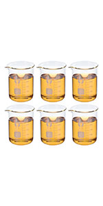 Amazon.com: PATIKIL 250ml Low Form Glass Beaker, 12 Pack 3.3 Borosilicate Glass Graduated ...