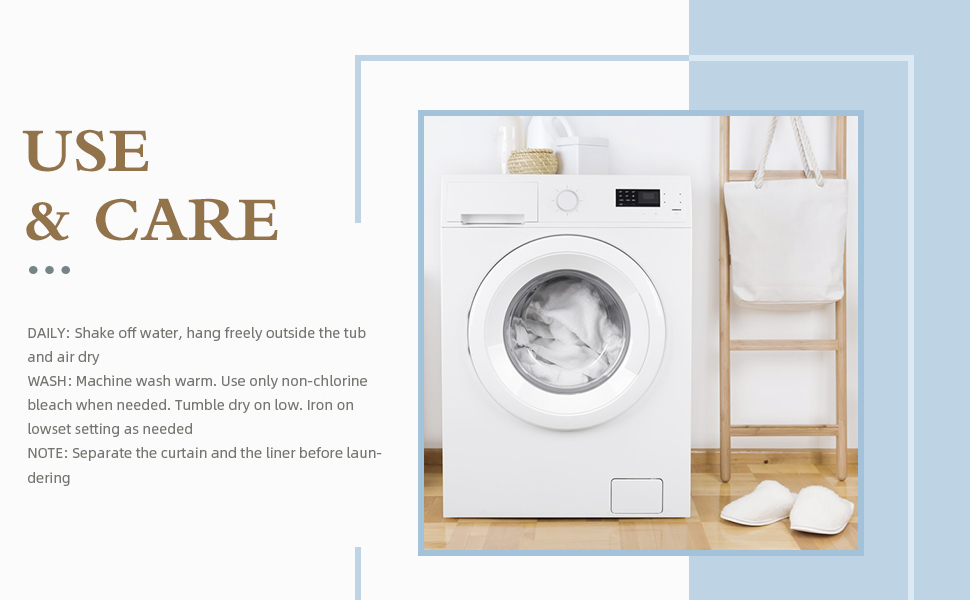 Amazon.com: Yuanice Double No Hook Stall Shower Curtain or Snap-in Liner with Weighted Magnets ...