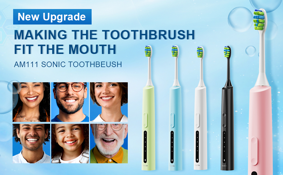 Amazon.com: 7AM2M Sonic Electric Toothbrush, High Power Rechargeable Toothbrushes, 5 Modes with ...