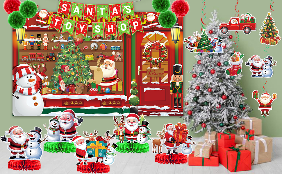 Amazon.com: Christmas Santas Toy Shop Decorations Santas Toy Shop ...