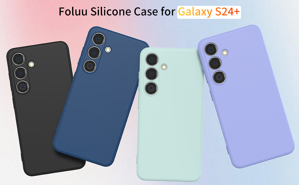 Amazon.com: Foluu Silicone Case for Samsung Galaxy S24 Plus, Liquid Gel Rubber Bumper Case with ...