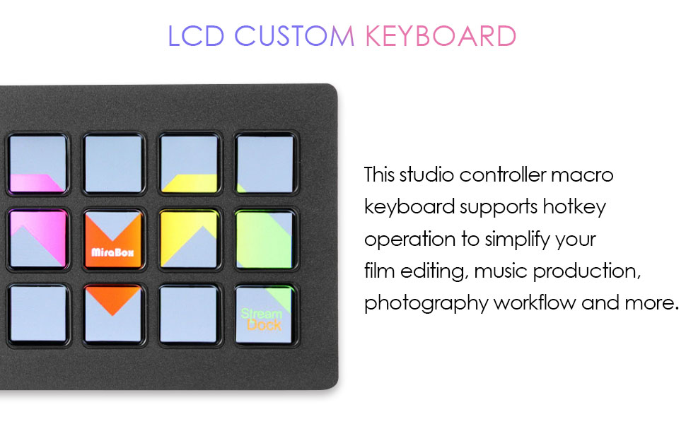 Stream Deck Controller, All-In-One Keypad for Streaming, 15 Custom Keys ...