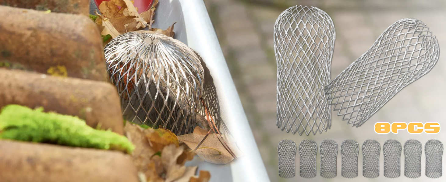 CAPHONT Gutter Guard 8 Pack, Gutter Downspout Guard 3.5 Inch Adjustable ...