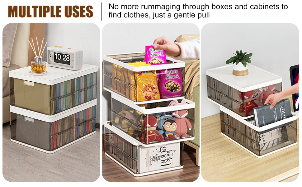 JINDUN 18 Qt, 4 Pack Stackable Plastic Storage Bins with 1 lid ...