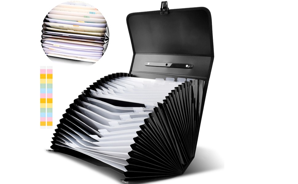 Amazon.com : 26 Pockets Expanding File Accordion Folder with Handle, Letter A4 Paper Size ...
