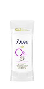 Dove 0% Aluminum Déodorant for smooth underarms Coconut & Pink Jasmine cruelty-free 74 g ...