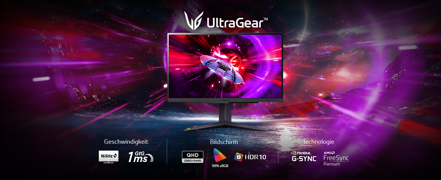 LG Electronics 27GR75Q-B UltraGear Gaming Monitor 27" , 2.560 x 1.440, 16:9, WQHD 1440p, 99% ...