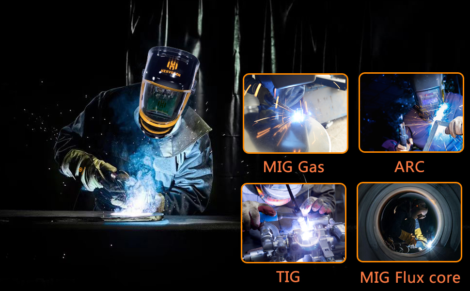 HZXVOGEN Aluminum MIG Welder 250A 6 in 1 Flux Core Gasless/Gas/Gas Mix ...