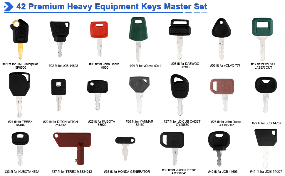 Amazon.com: 42 Heavy Equipment Keys Master Set, Ignition Key ...