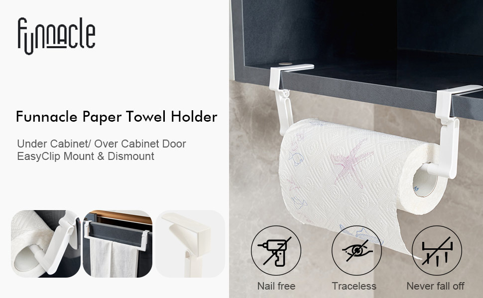 Amazon.com - Funnacle Over Cabinet Door Paper Towel Holder Under Cabinets Kitchen Paper Towel ...