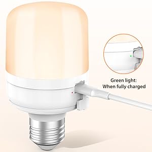Eocean E27 Rechargeable Light Bulbs with Remote Control, Wireless Light ...