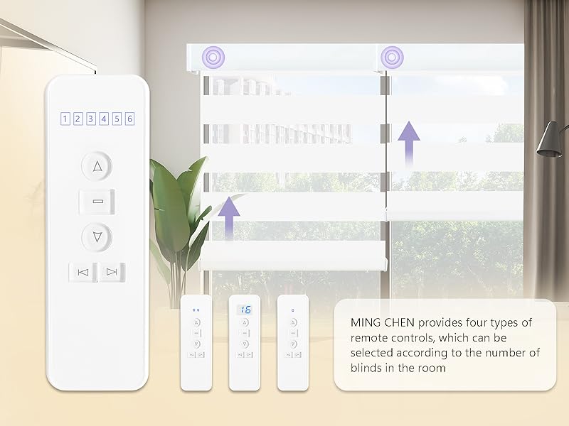 Amazon.com: MING CHEN Motorized Blinds with Remote,Built-in Rechargeable Motor Smart Window ...