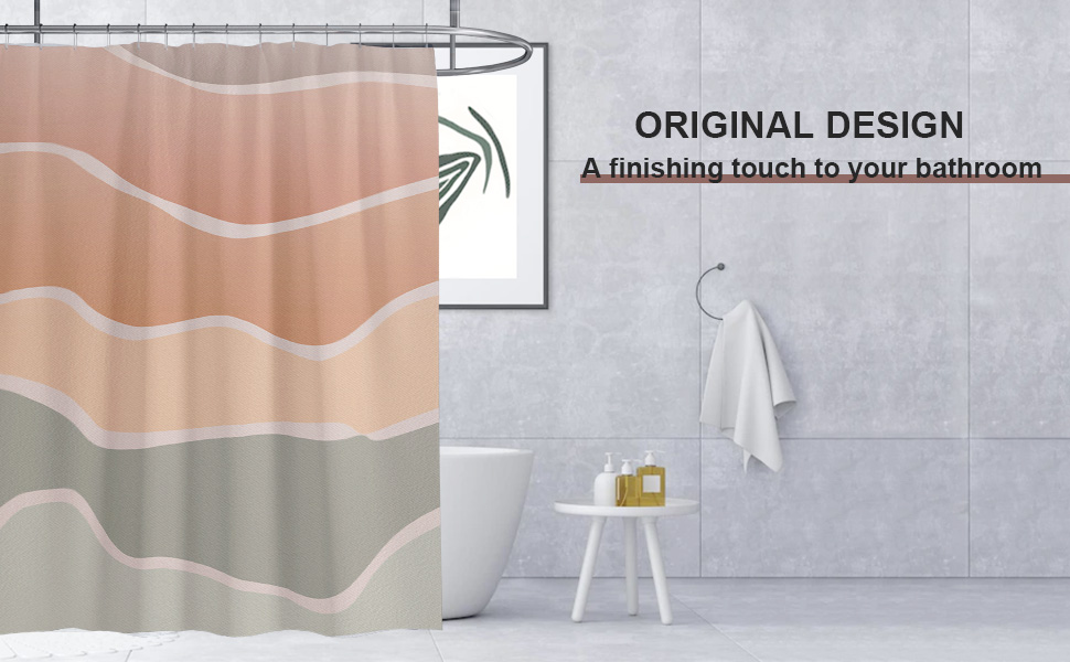 Amazon.com: TWO-EKS UP Ombre Modern-Boho Trendy Minimalist-Farmhouse Abstract - Shower Curtain ...