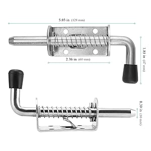 SENJEOK 8 Pack 5 Inch Spring Loaded Latch Pin, Silvery Metal Spring ...