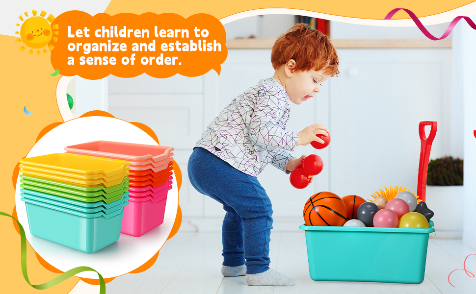 Amazon.com - 16 Pcs Large Plastic Cubby Storage Bins Bulk for Classroom ...