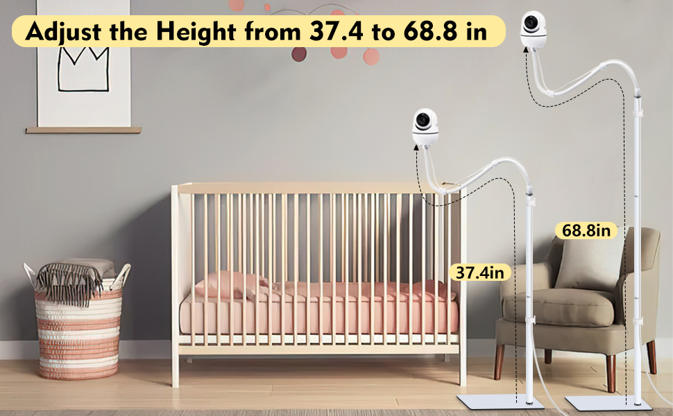Amazon.com: Baby Monitor Floor Stand Mount Compatible with HelloBabyHB6550/HB65/HB40/HB6339 ...