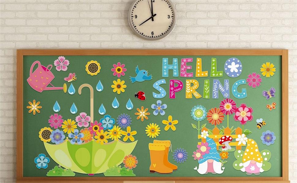 Amazon.com: Konsait Spring Bulletin Board Decorations, 68Pcs Spring ...