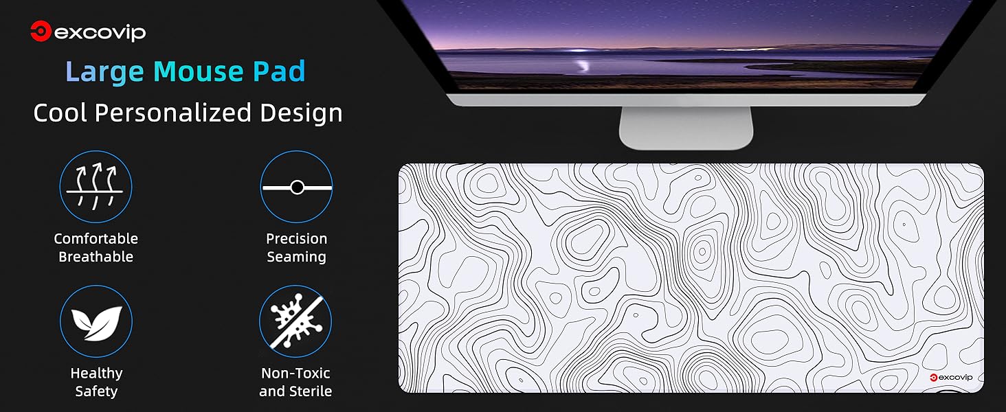 excovip Gaming Mouse Pad - Perfect Desk Pad for Precise Mouse Control ...