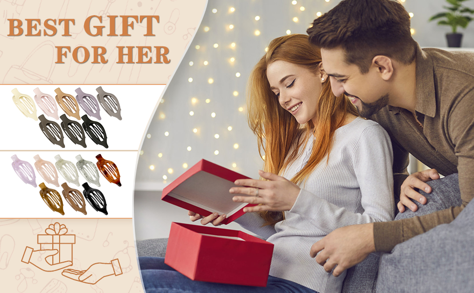 Amazon.com : Gift4U Flat Hair Clips for Women, 8 Pack French Concord Claw Clips for Thick Thin ...