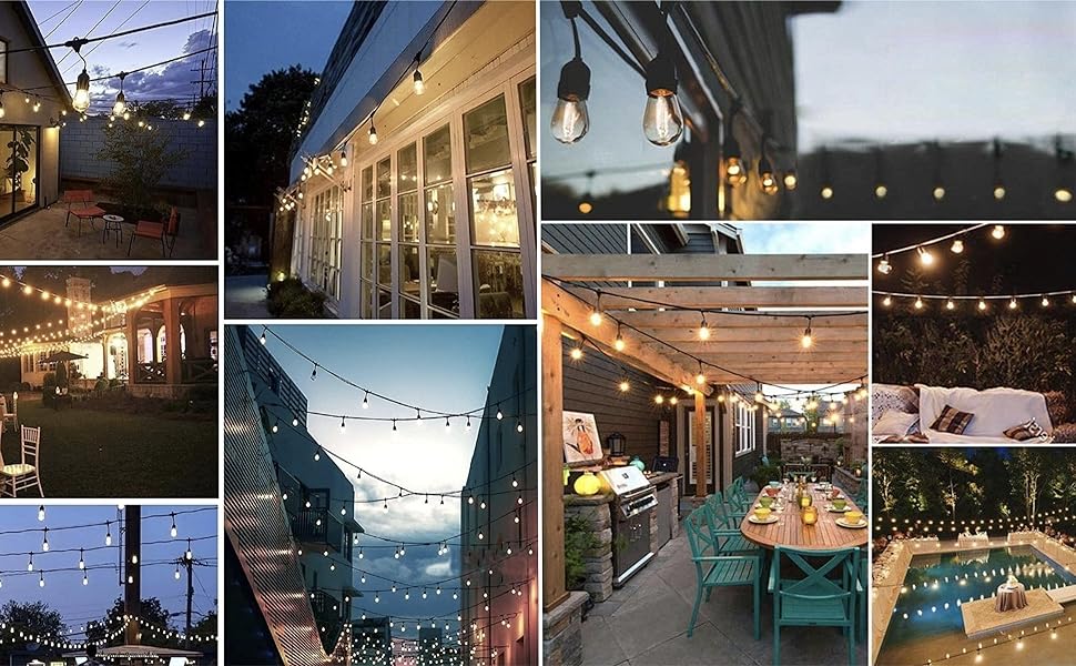 Amazon.co.jp: ストリングライトコード 10M 防雨型 黒 延長ケーブル 連結ソケット E26ソケット15個付き（ランプ別売） 耐寒 防雨型延長コードPSE認定 (10m ...