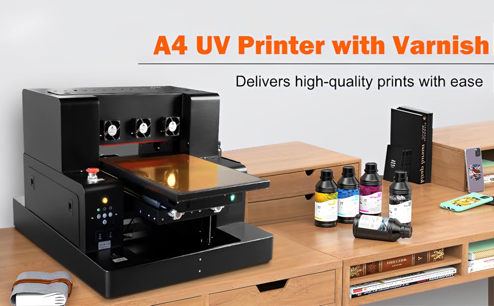 Amazon.com: UV Printer, A4 L805 UV DTF Printer, Higher Resolution 2880 x1440dpi, UV Flatbed ...