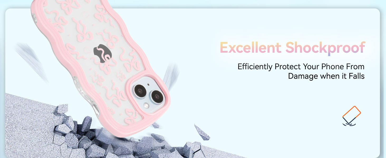 Amazon.com: QLTYPRI for iPhone 13/iPhone 14 Case, Curly Wave Frame Clear Phone Case with ...