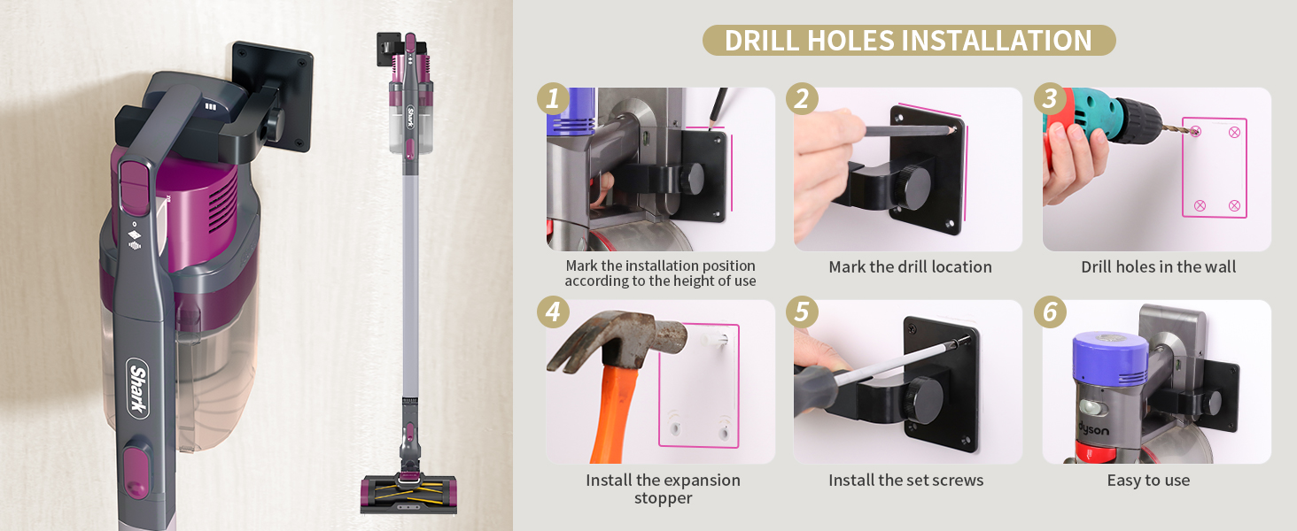 Amazon.com: Liboer Vacuum Wall Mount Shark Vacuum Shark Cordless Vacuum Wall Mount Compatible ...