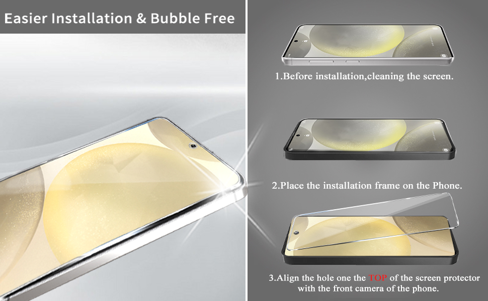 Amazon.com: iAnder 3 Pack Glass Screen Protector for Galaxy S24 Plus, 2 Pack Galaxy S24+ Camera ...