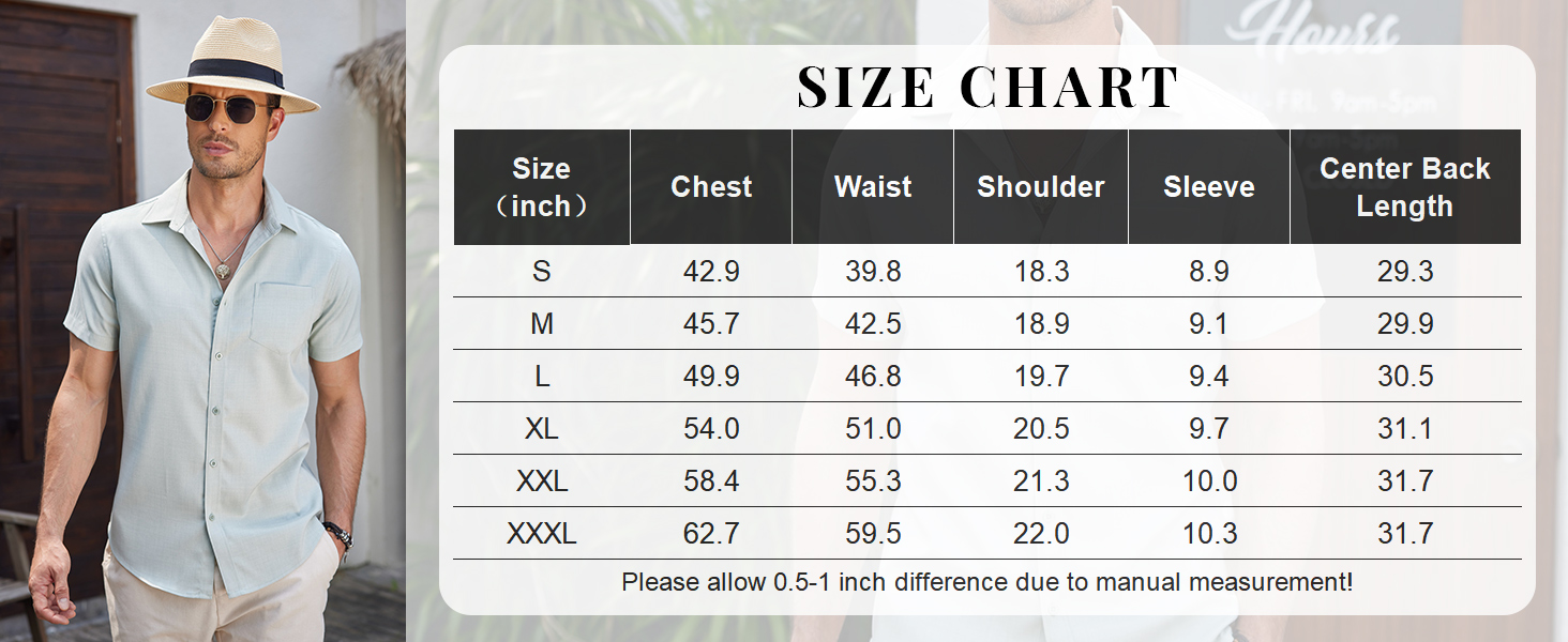 Amazon.com: COOFANDY Mens Linen Shirt Summer Beach Vacation Shirts Casual Button Down Short ...