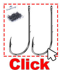 Amazon.com : FishTrip Baitholder Hooks Fishing Offset- 100pcs Bait Holder Fish Hook Double ...