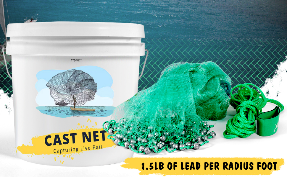 Amazon.com: 7ft Cast Nets for Fishing with Storage Bucket, Casting Nets ...