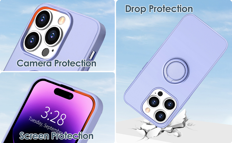 Amazon.com: Hython Case for iPhone 14 Pro Max Case with Ring Stand [360° Rotatable Ring Holder ...