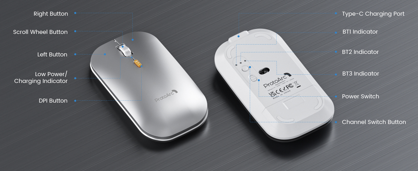 Amazon.com: ProtoArc Backlit Bluetooth Keyboard and Mouse for Mac, KM100-A Multi-Device Wireless ...