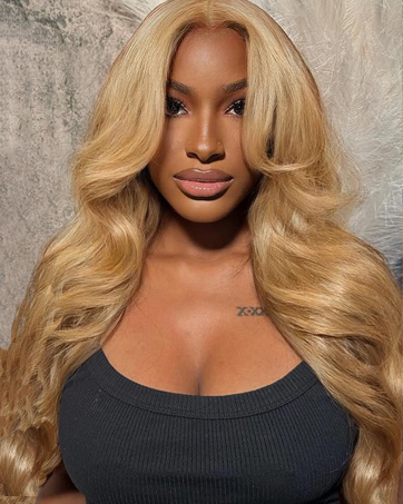 Amazon.com : SPOU 27# lace front wig human hair honey blonde 200 Density hd lace front wigs ...