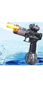 Amazon.com: 2 Pack Electric Water Guns with Light Up,Full Automatic Electric Squirt Gun 28-32 FT ...