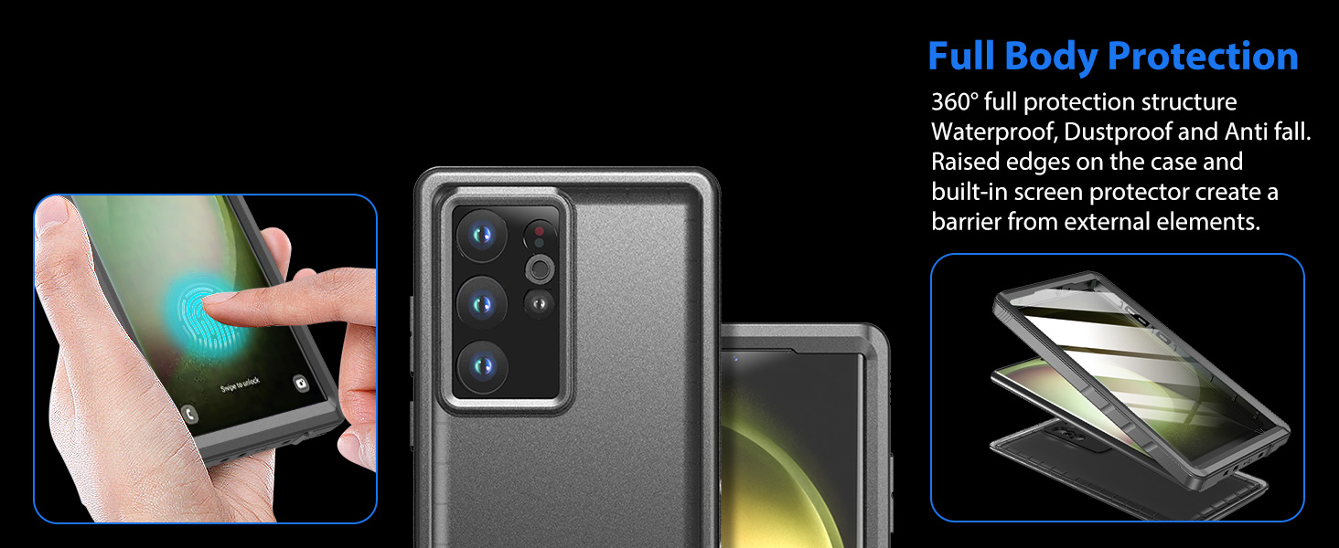 SPORTLINK for Samsung Galaxy S23 Ultra Waterproof Case - 360 Full Body Heavy Duty Shockproof ...