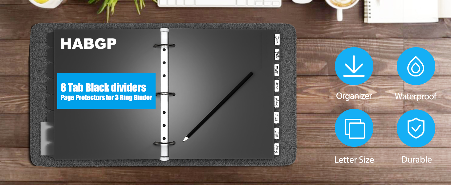 Amazon.com : HABGP 24Pcs/3 Set 3 Ring Binder Dividers with Tabs, 16 Pcs ...