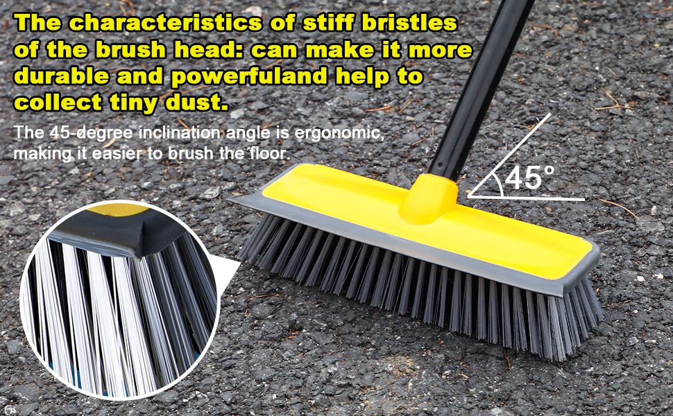 Amazon.com: Floor Scrub Brush with 60” Long Handle,2 in 1 Scrape Brush ...